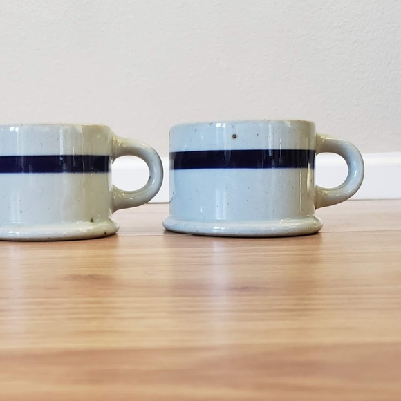 Dansk | Dining | Vintage Dansk Grey Blue Striped Mugs | Poshmark